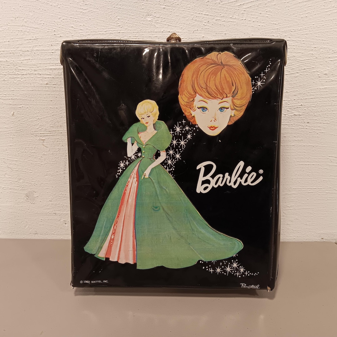 Vintage 1963 Barbie Black Vinyl Carrying Case - Etsy