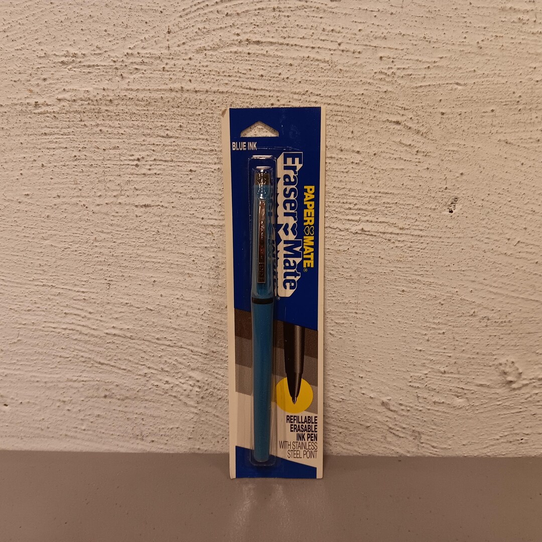 Vintage 1989 Erasermate Eraseable Blue Pen NOS - Etsy