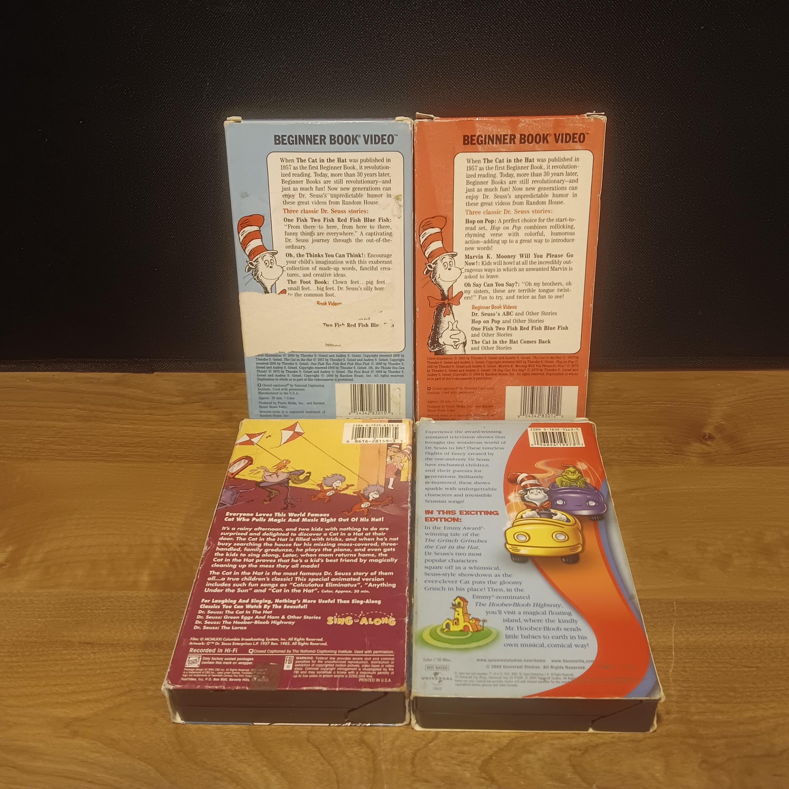 Set of 4 Vintage 80s/90s/00s Dr. Seuss VHS - Etsy