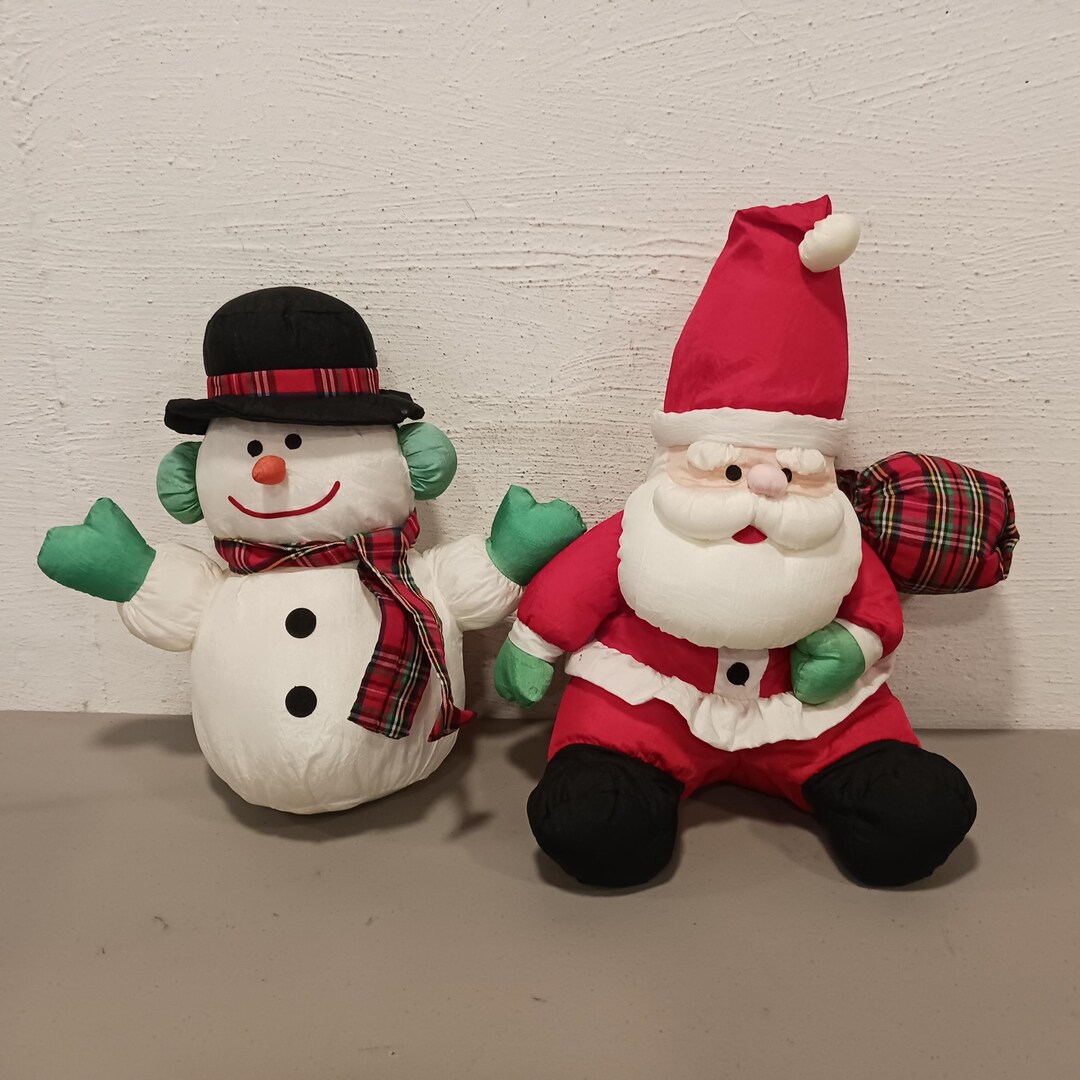 Set of 2 Vintage 1993 Gibson Greeting Santa & Snowman 11" Plush - Etsy