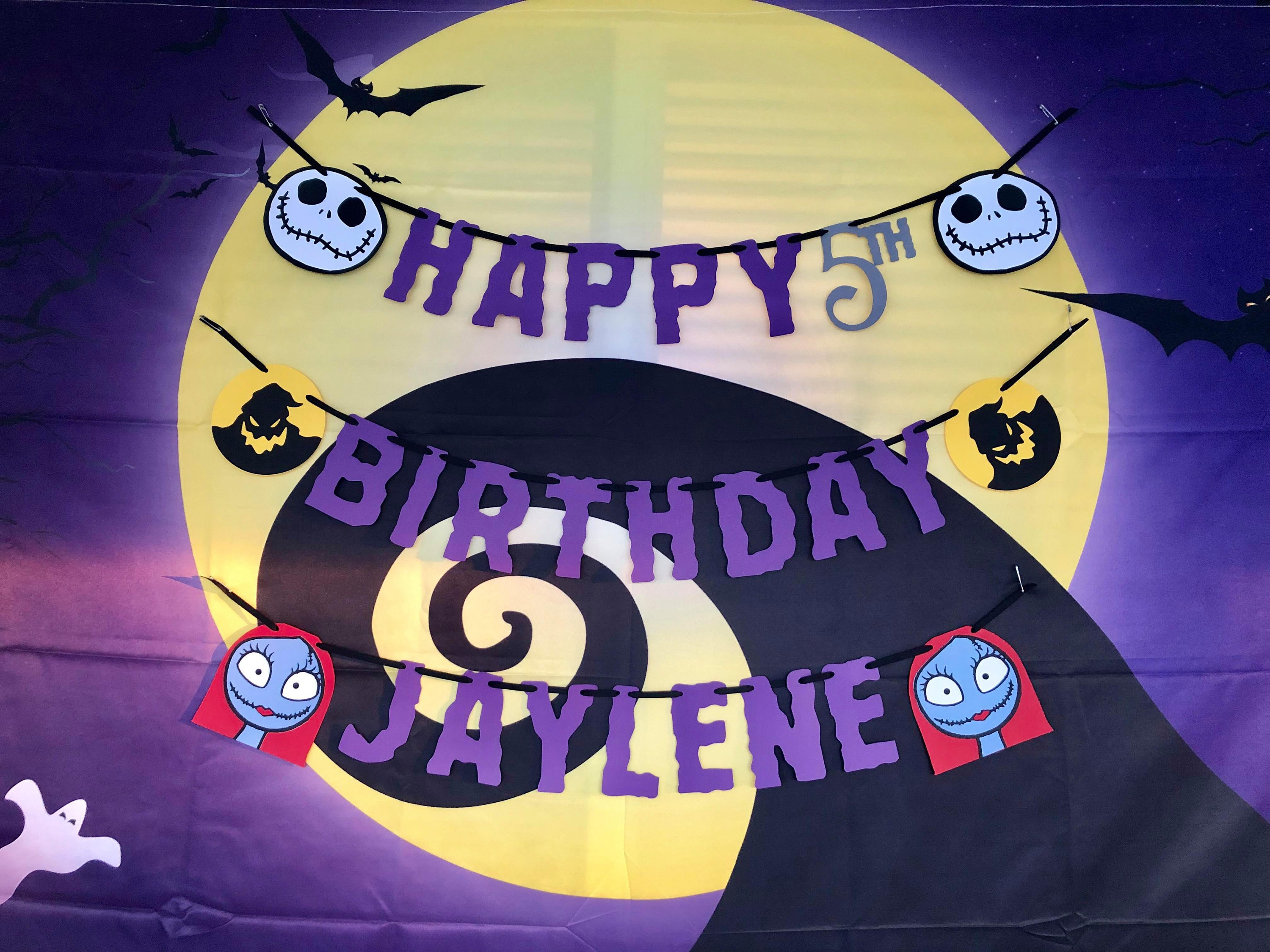Nightmare Before Christmas Birthday Banner/ Happy Halloween - Etsy