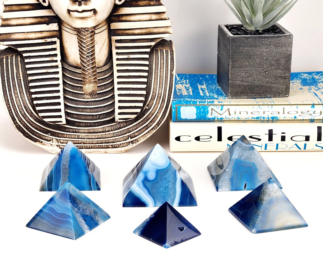 Blue Banded Agate Pyramid - Etsy