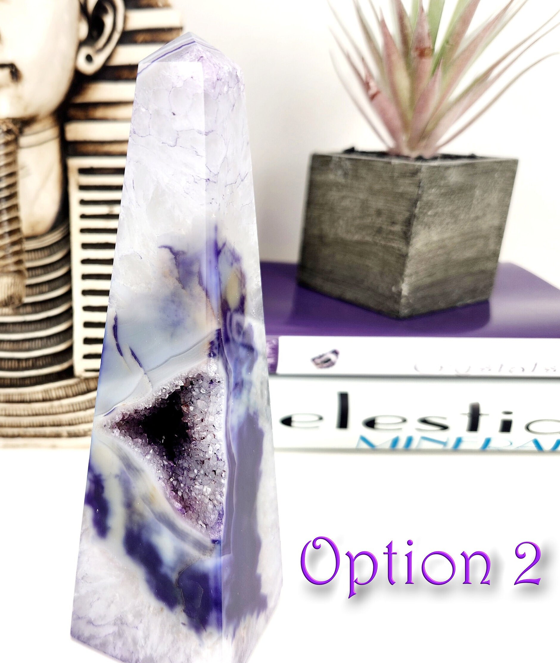 Purple Druzy Quartz Agate Obelisk - Etsy