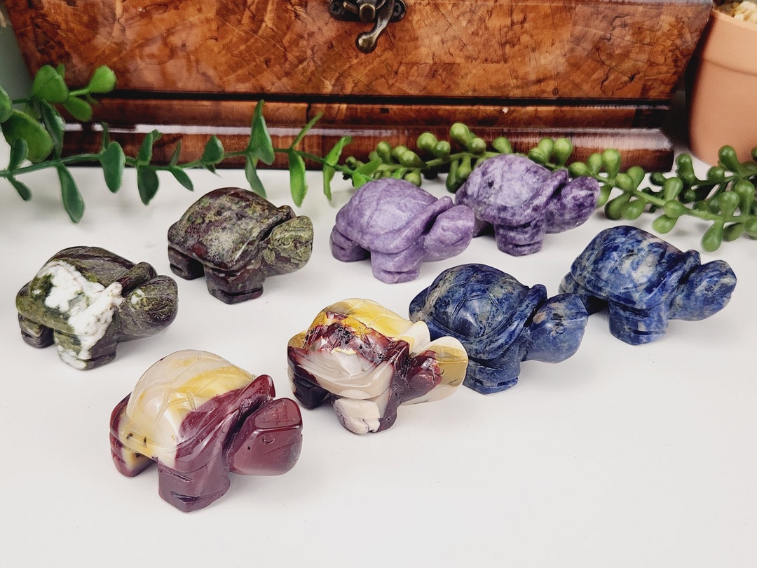 Turtle 2" Crystal Carving (mookaite, Sodalite, Lepidolite & Dragon ...