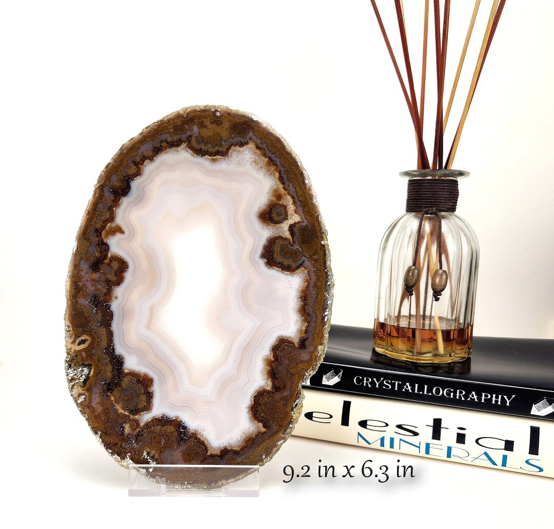 Buy Natural Agate Slice extra Large W/free Acrylic Easel Stand Online ...