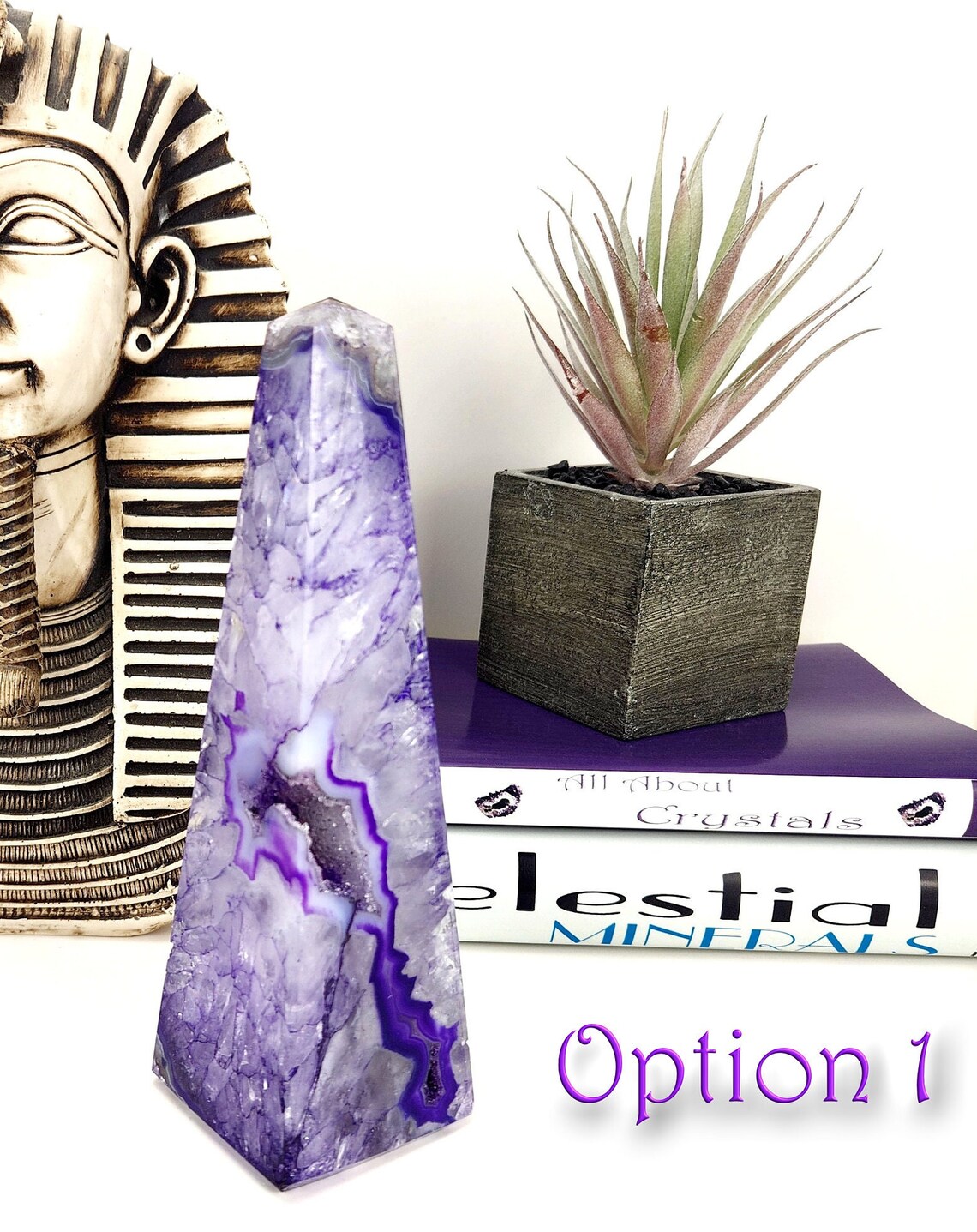 Purple Druzy Quartz Agate Obelisk - Etsy
