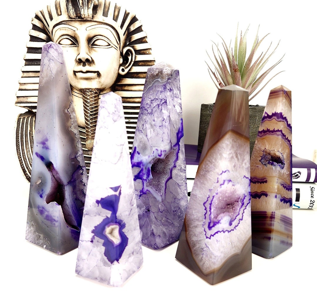 Purple Druzy Quartz Agate Obelisk - Etsy