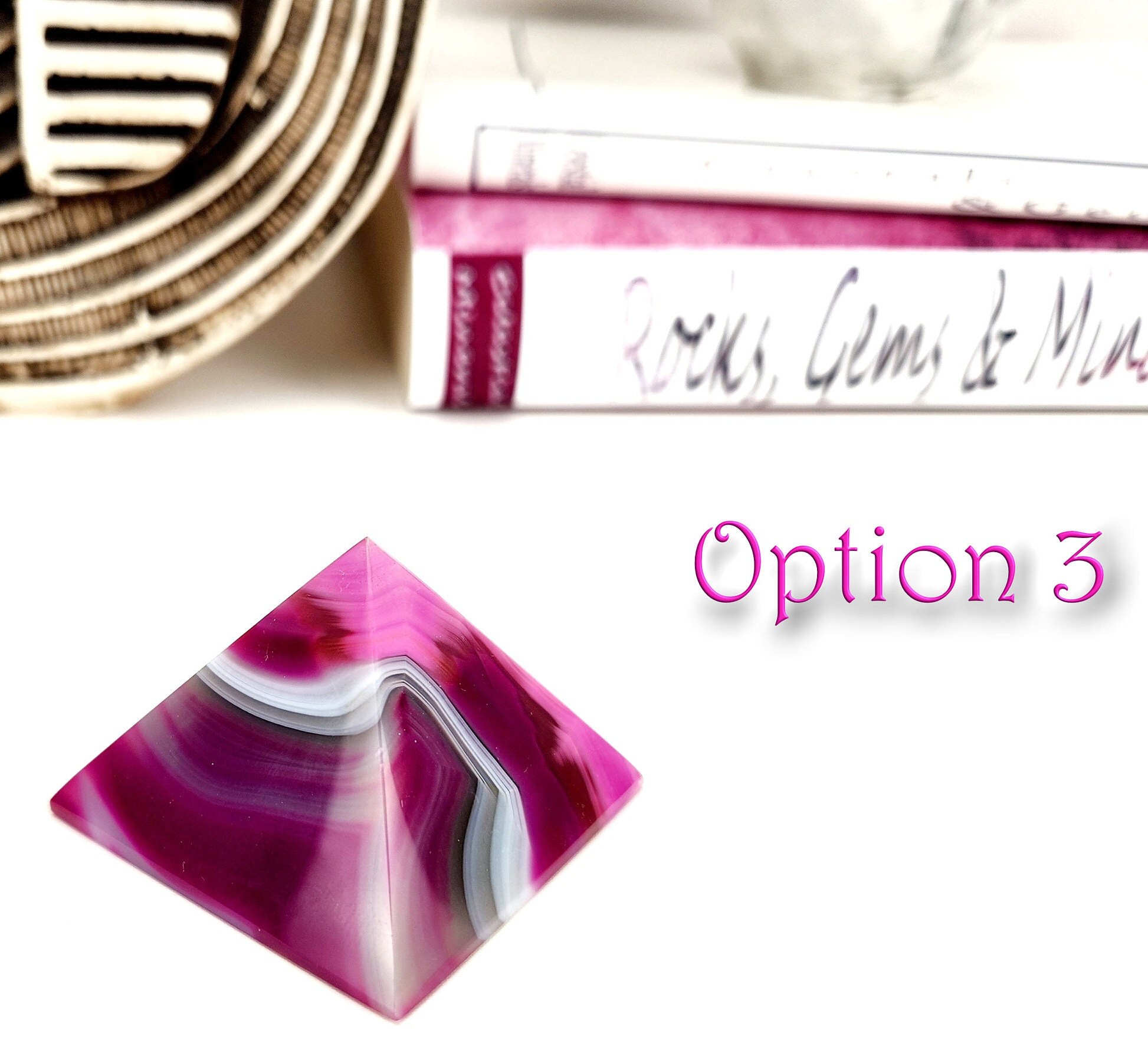 Pink Banded Agate Pyramid - Etsy