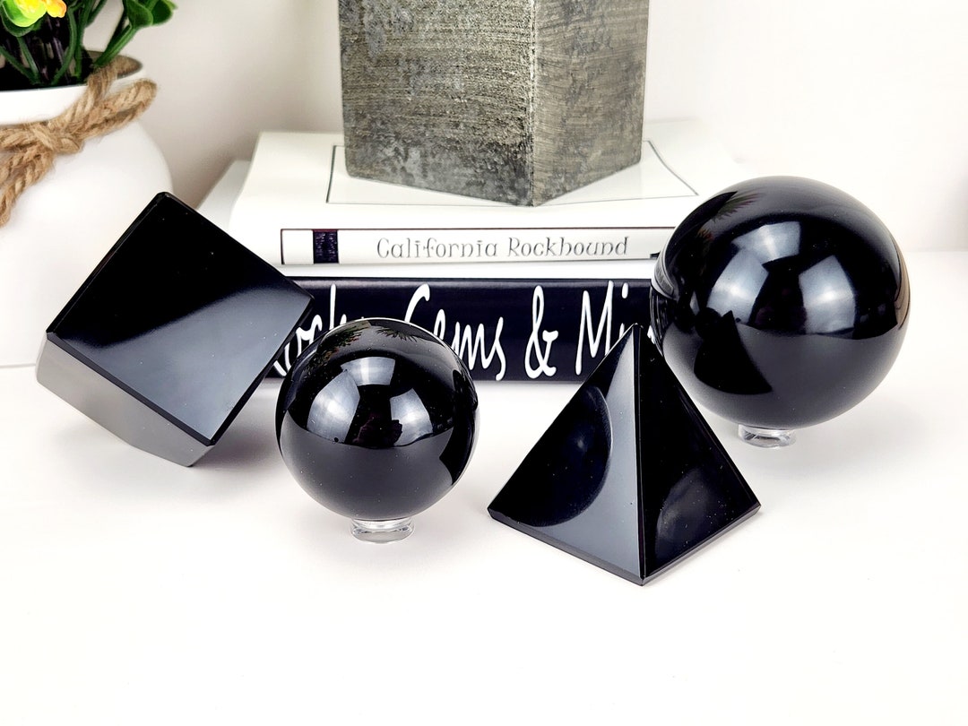 Obsidian Crystal Sphere, Cube or Pyramid - Etsy