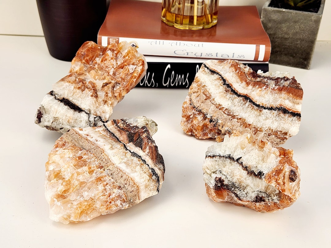 Red Banded Calcite Rough Crystal Cluster - Etsy