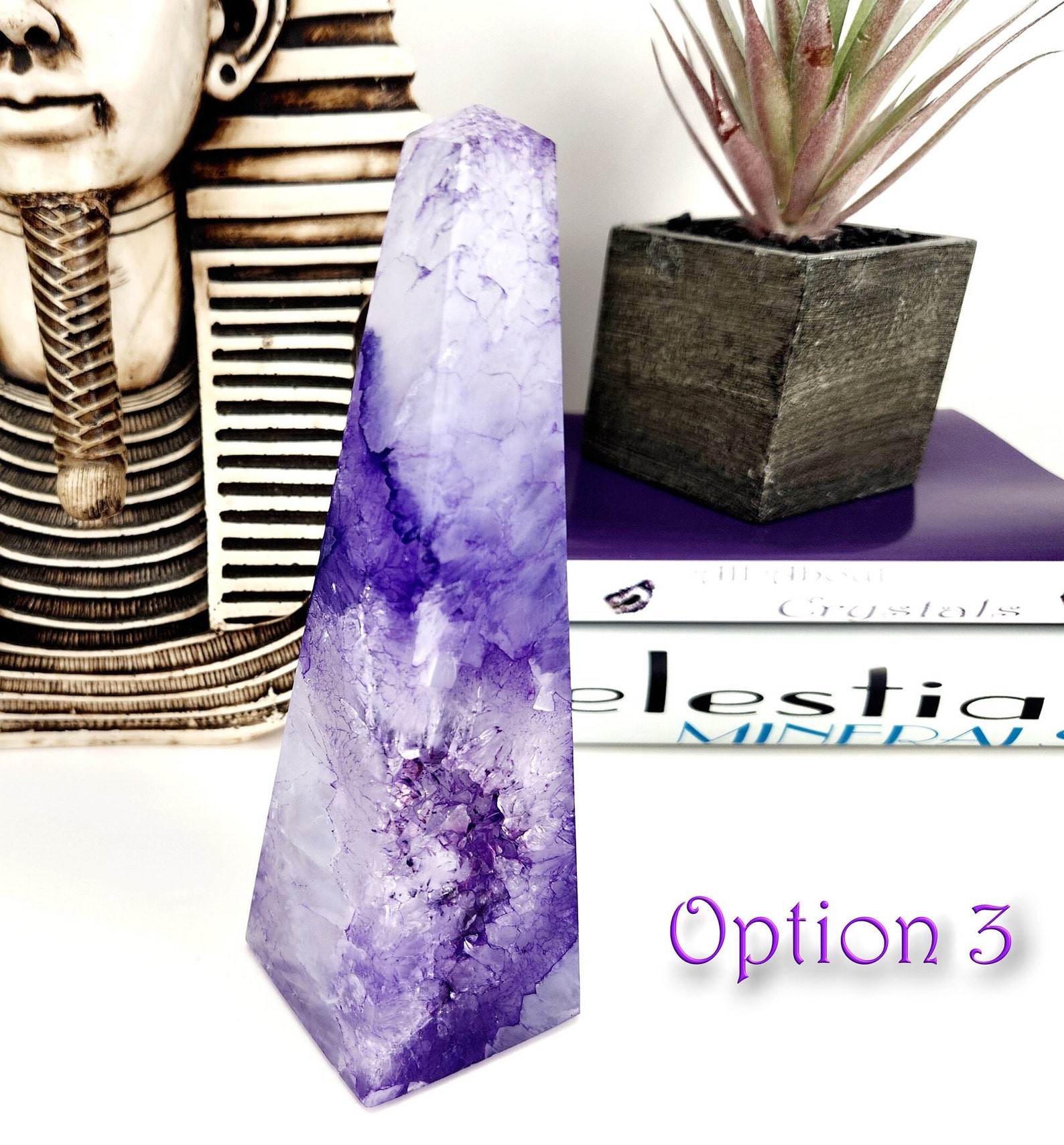 Purple Druzy Quartz Agate Obelisk - Etsy
