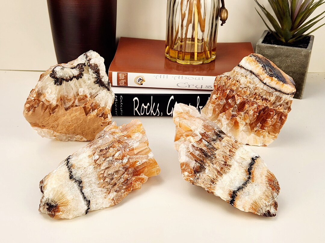 Red Banded Calcite Rough Crystal Cluster - Etsy