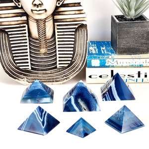 Blue Banded Agate Pyramid - Etsy