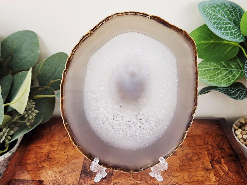 Natural Agate Slice W/ Free Stand (avg. 4.5-6.0 Inches) - Etsy