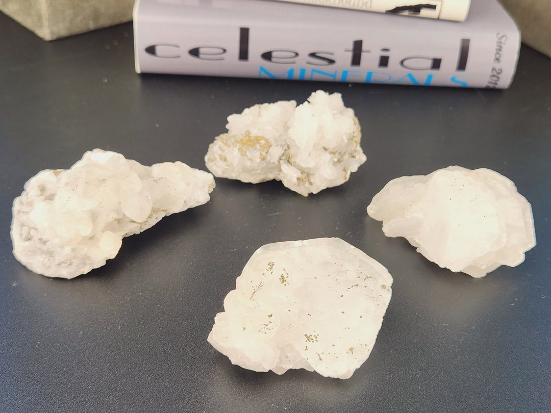 Calcite (flat Rhomboidal-poker Chip) & Chalcopyrite Crystal Specimen - Etsy