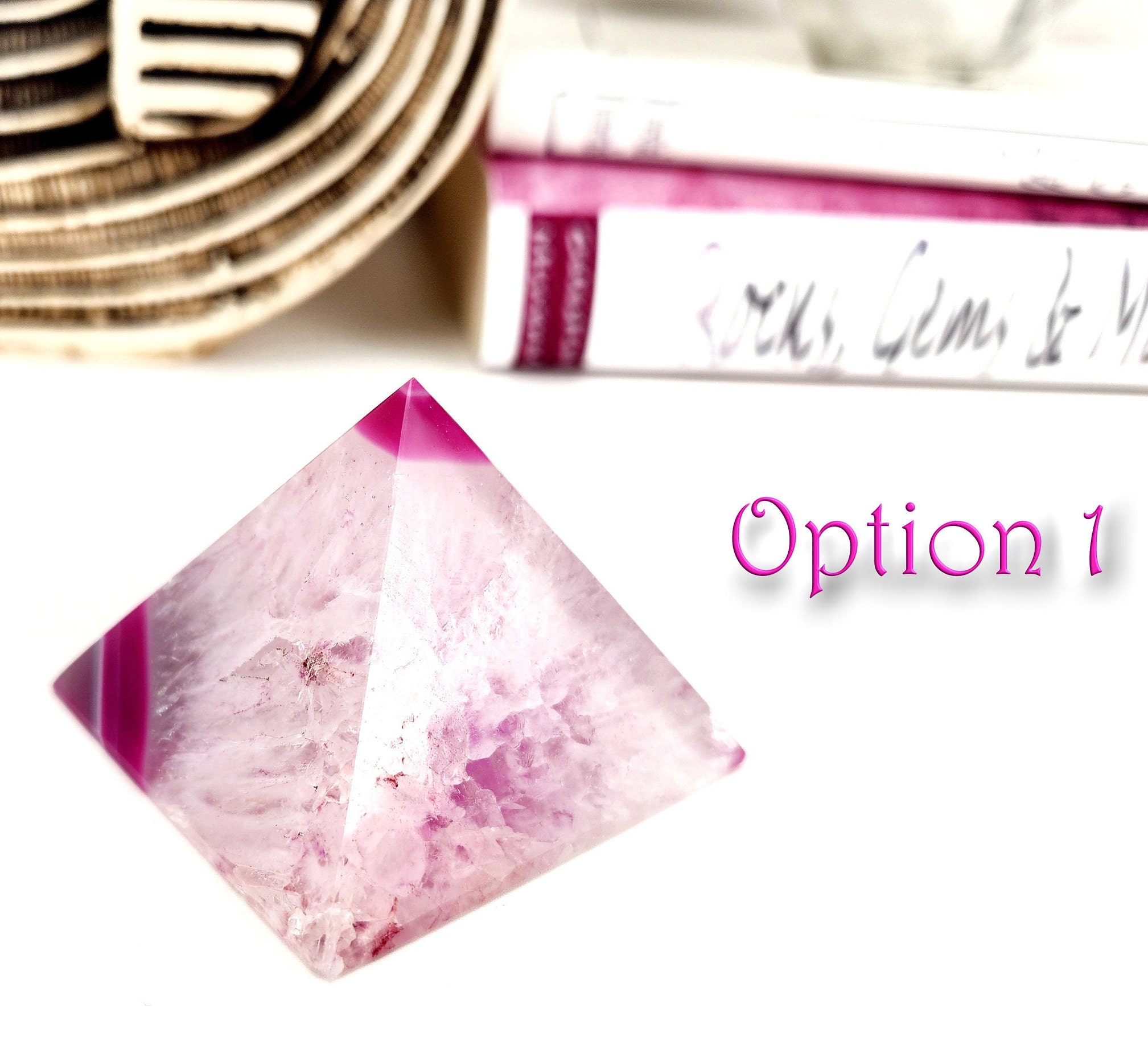 Pink Banded Agate Pyramid - Etsy