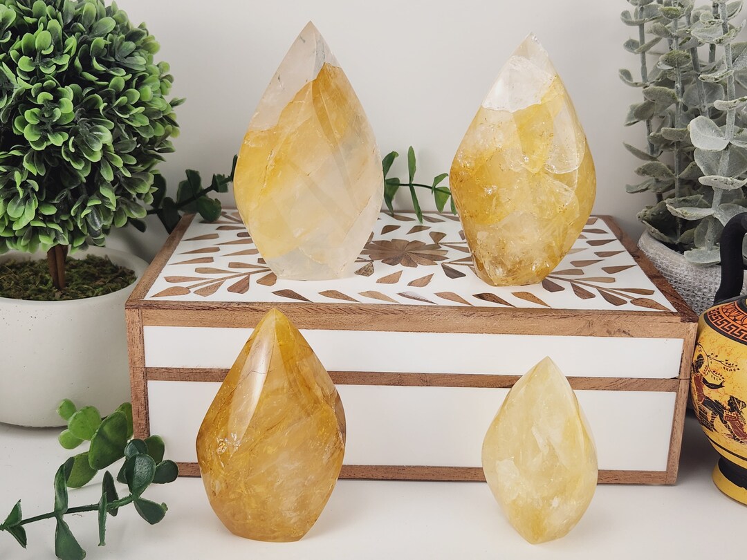 Yellow "golden Healer" Quartz Crystal Flame - Etsy