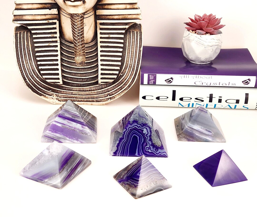Purple Banded Agate Pyramid - Etsy