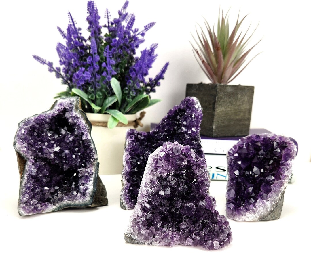 Amethyst Crystal Cluster (cut Base) - Etsy