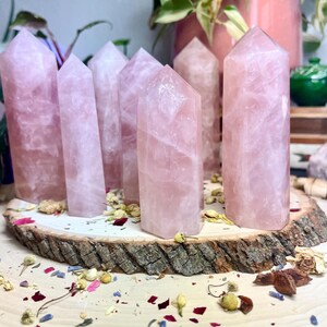 Natural Rose Quartz Crystal Tower - Etsy