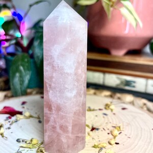 Natural Rose Quartz Crystal Tower - Etsy
