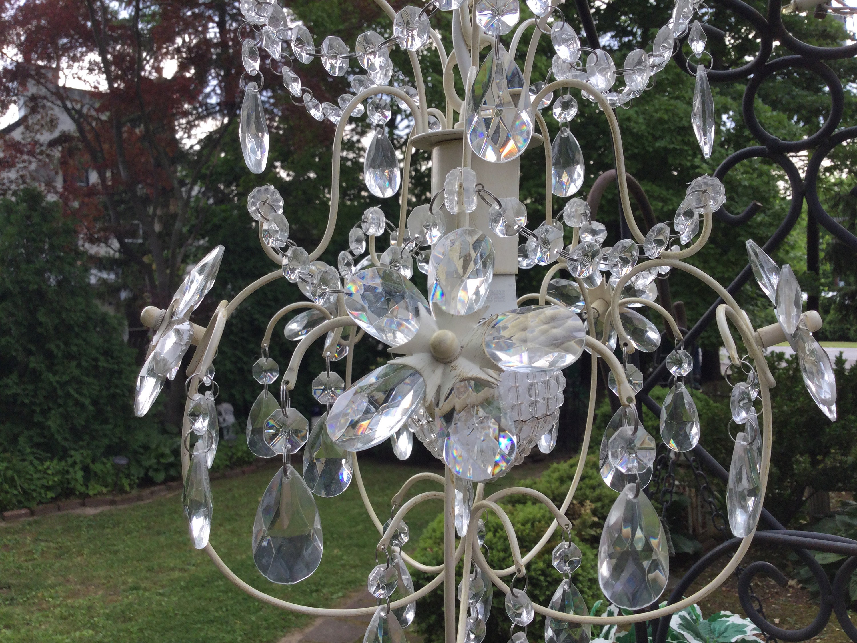 Sparkling Distressed Small Crystal Flower Hanging Light - Etsy
