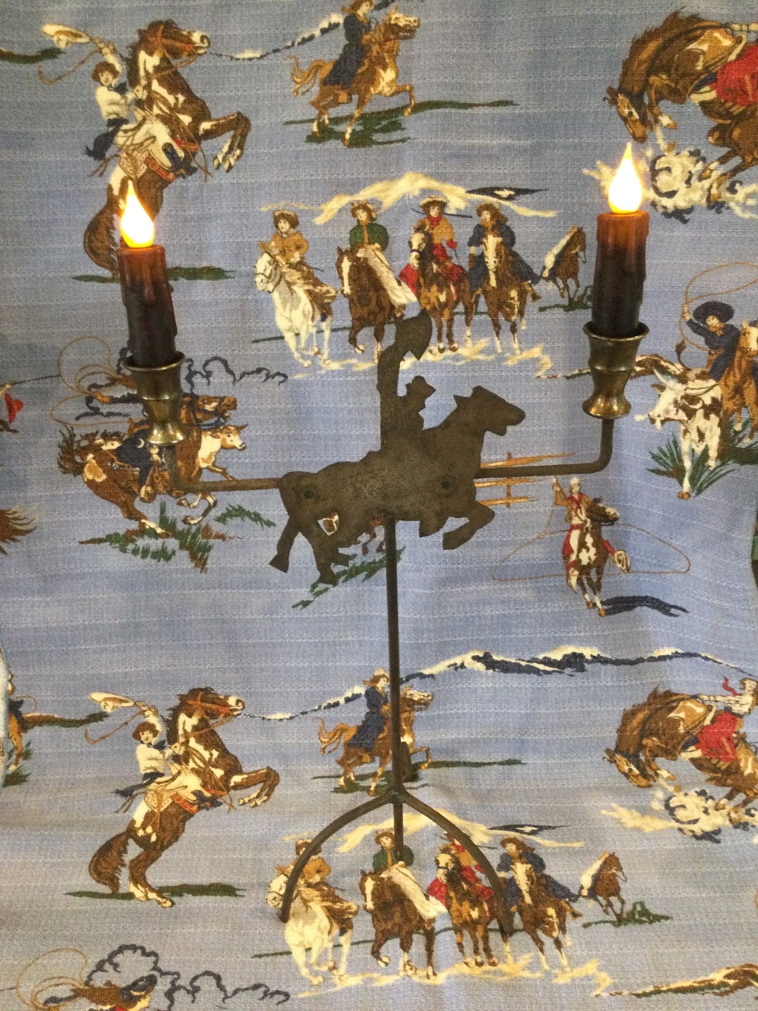 Vintage Cowboy Hand Cut Two Socket Candlestand - Etsy