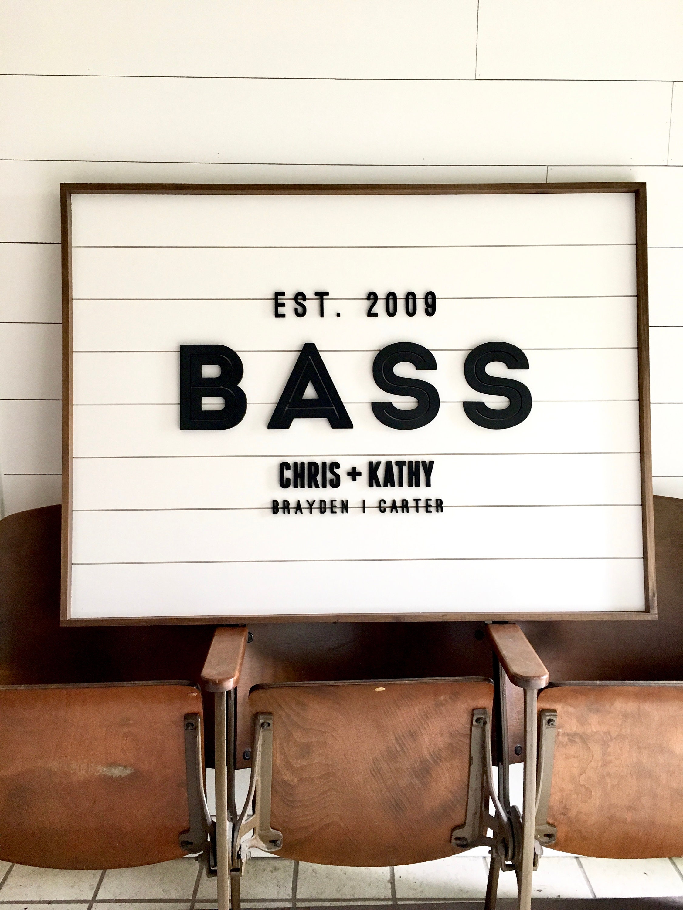 SMALL Modern Style Custom Name Sign Last Name Established Date - Etsy