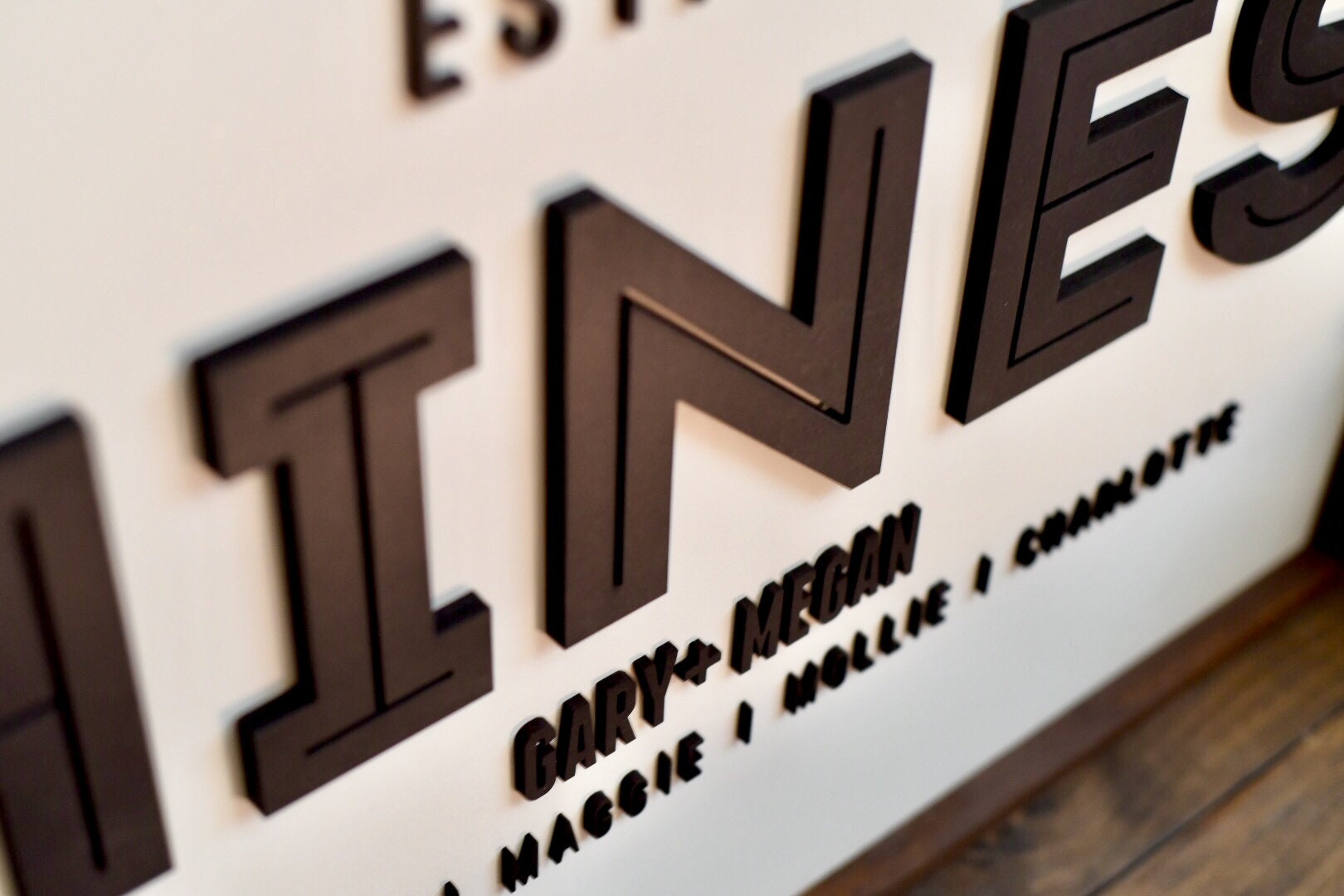 SMALL Modern Style Custom Name Sign Last Name Established Date - Etsy