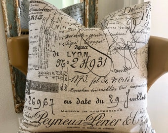 French Script Pillow - Etsy