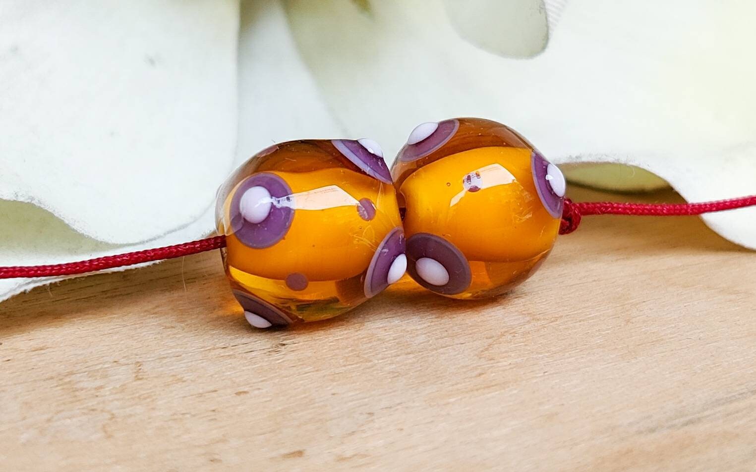 Pair of Murano glass lampwork beads earing bead pair murano | Etsy