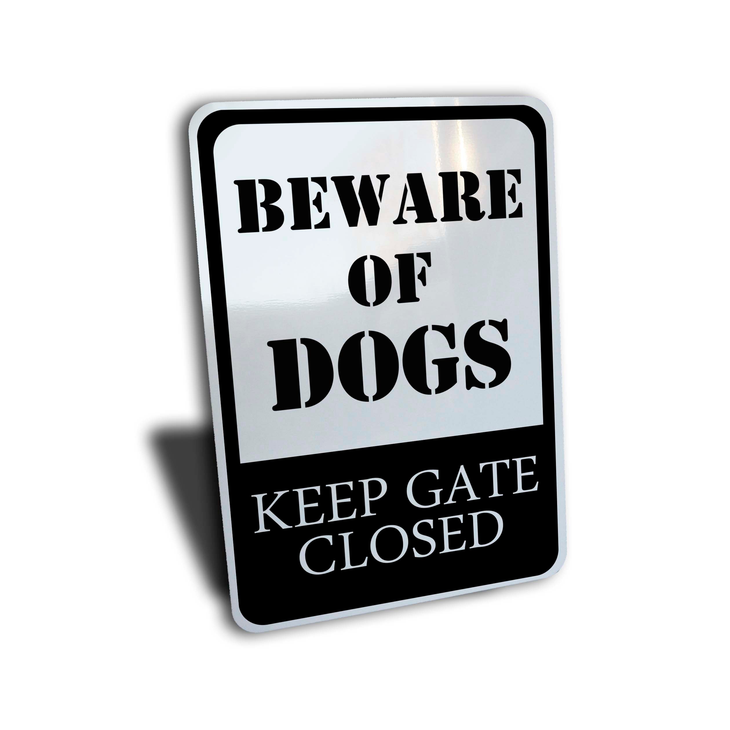 Warning Beware of Dogs Sign Keep Gate Closed, ALUMINUM, Black, 7" BY 10 ...