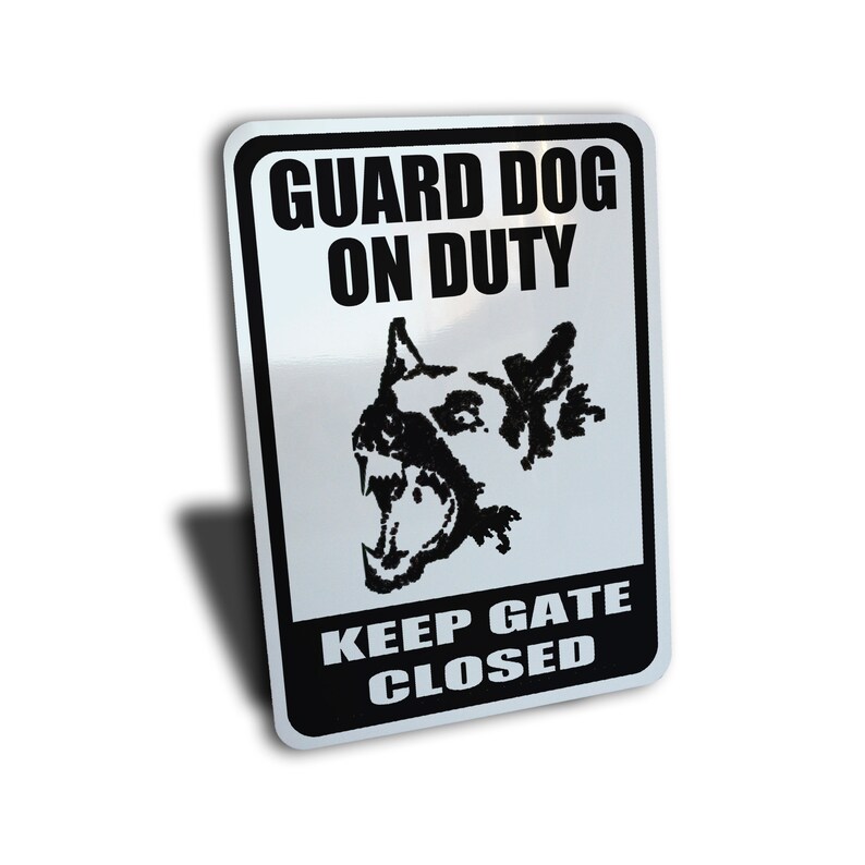 Warning Beware of Dogs Sign Keep Gate Closed ALUMINUM Black - Etsy