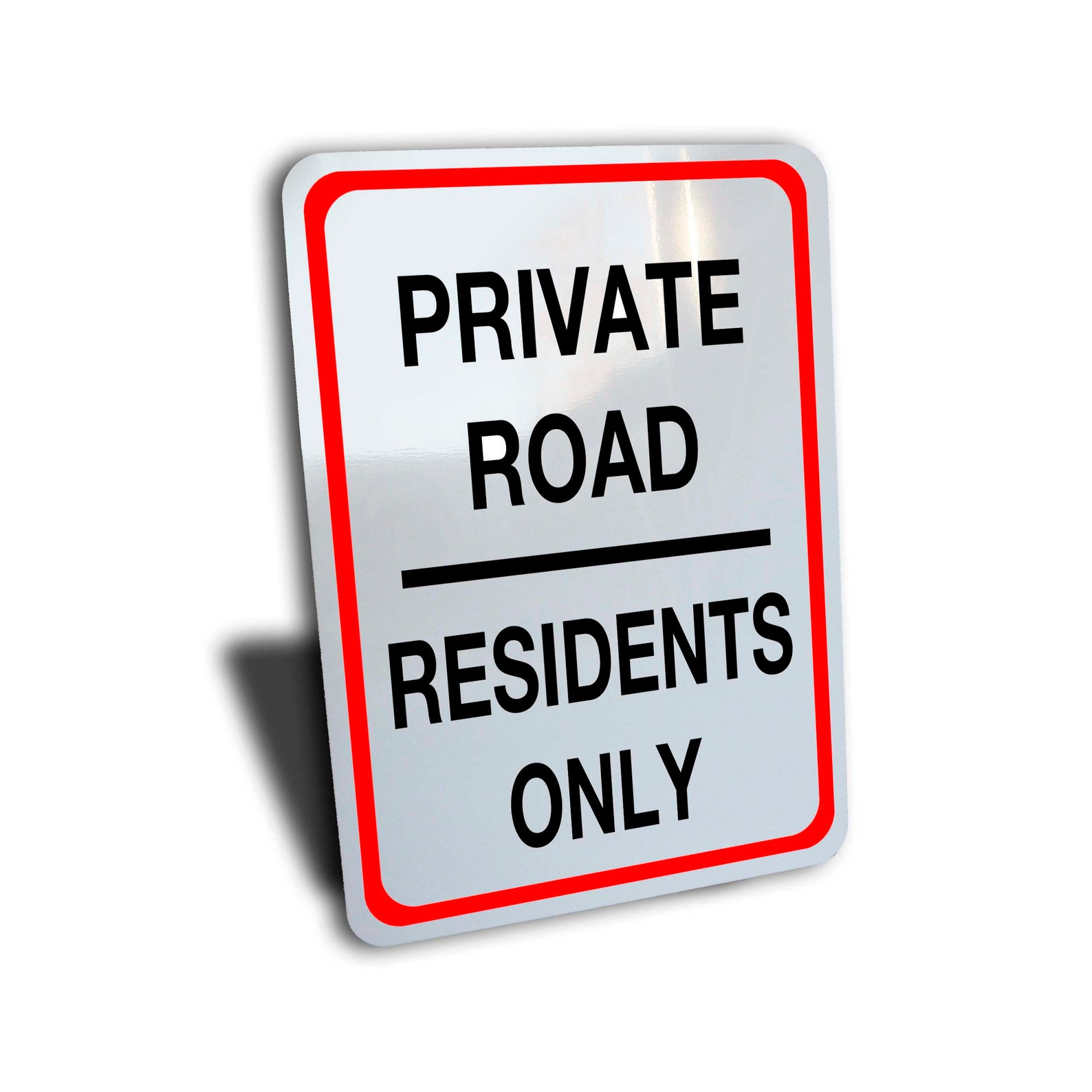 Private Road Residents Only Sign, Aluminum, Red Black, 10" by 14". Gift ...