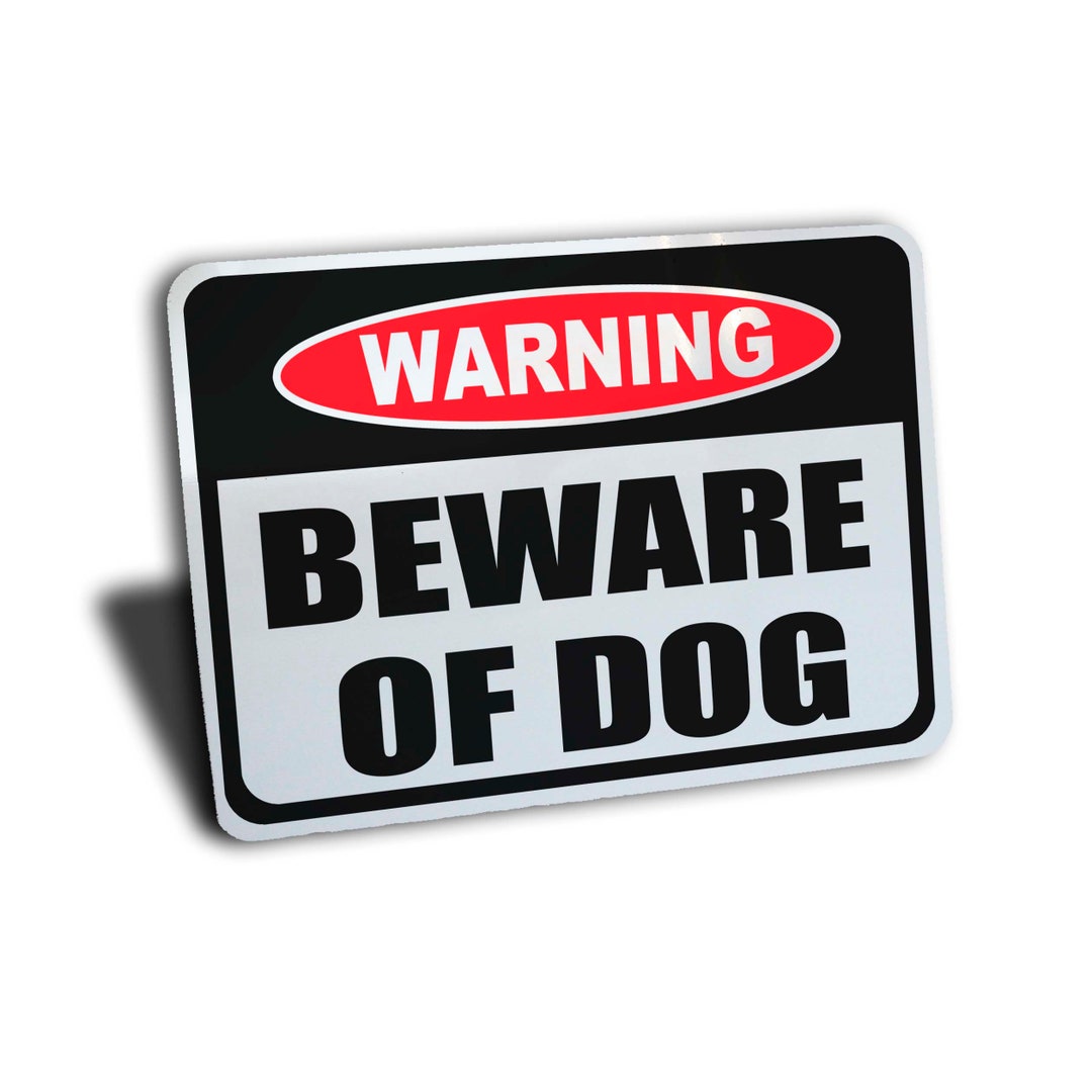 Warning Beware of Dog Sign, ALUMINUM, Black and Red, 7" BY 10" - Etsy