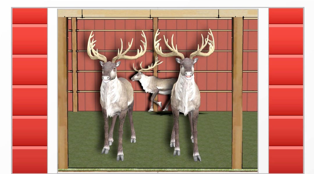 Reindeer for Garage Door Projections Walls or Rear Screen - Etsy