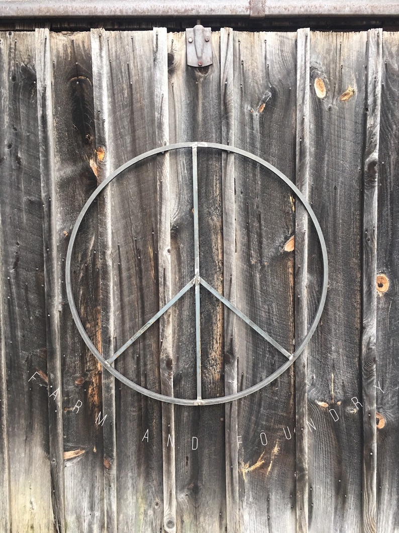 Steel Peace Sign Large Peace Sign Home Decor Raw Metal Barn | Etsy