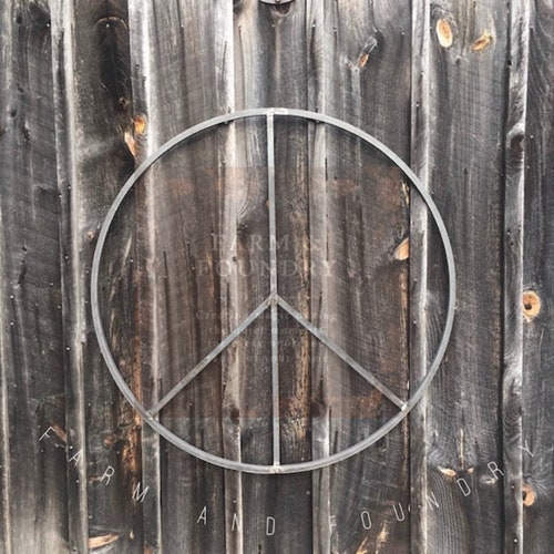 Steel Peace Sign Large Peace Sign Home Decor Raw Metal Barn - Etsy