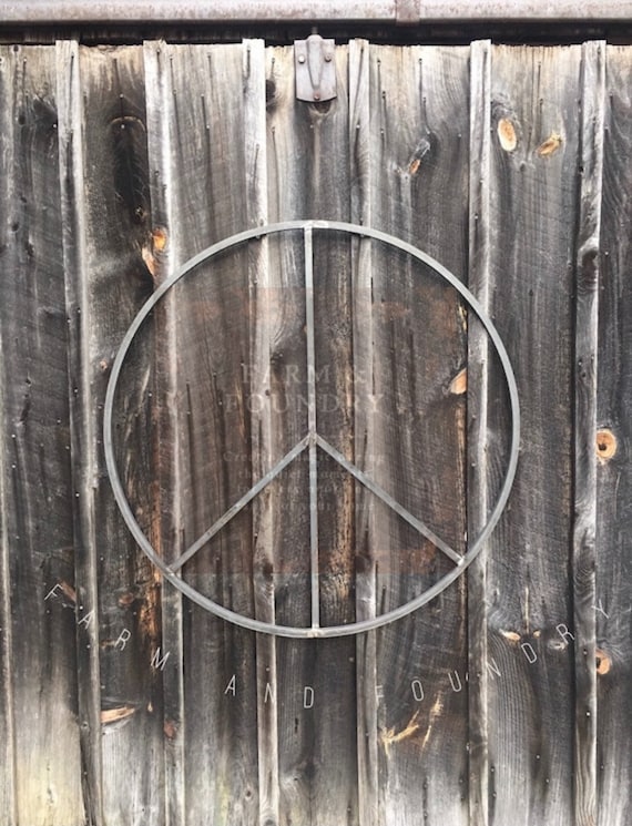 Steel Peace Sign Large Peace Sign Home Decor Raw Metal Barn - Etsy