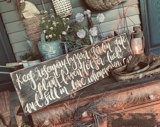 Practical Magic Sign| Keep Rosemary by Your Garden Gate, Plant Lavender ...