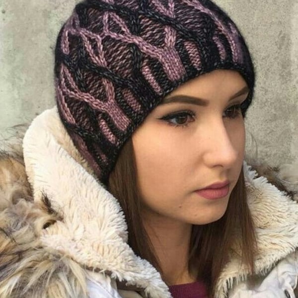 Brioche Knitting Winter Hat Women's Hat Pattern Beret Hat Pattern ...