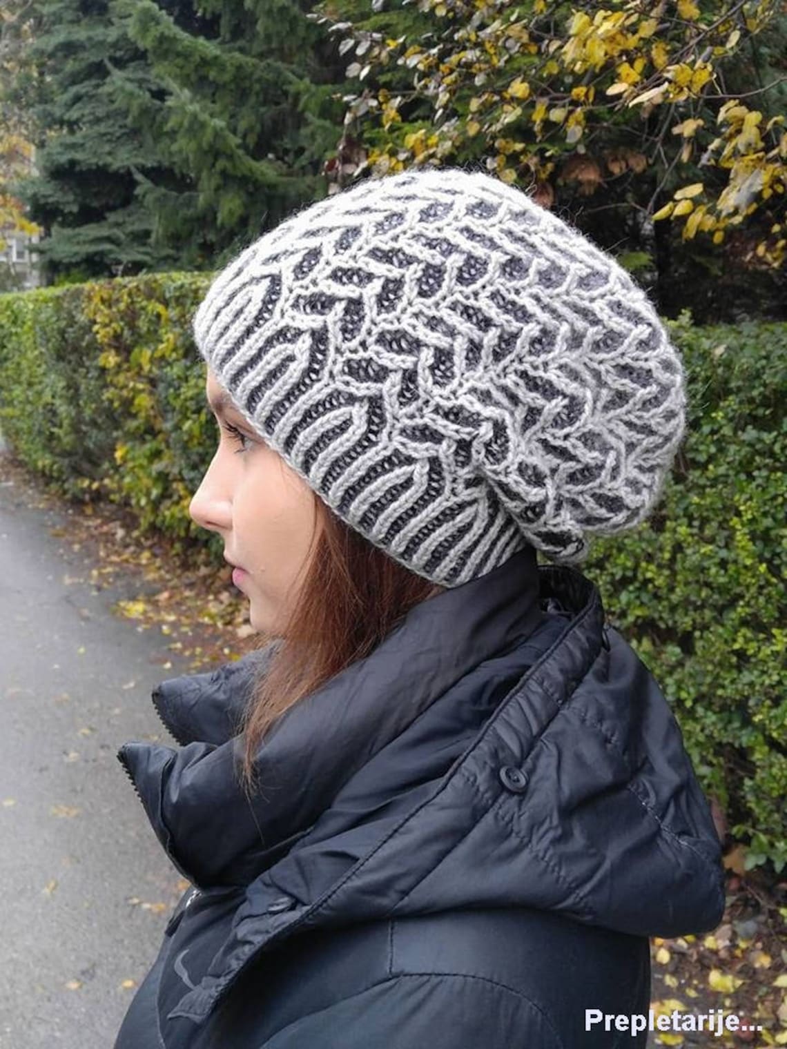 Brioche 2 Color Hat Knitting Pattern Women's Hand Knit Hat Pattern ...