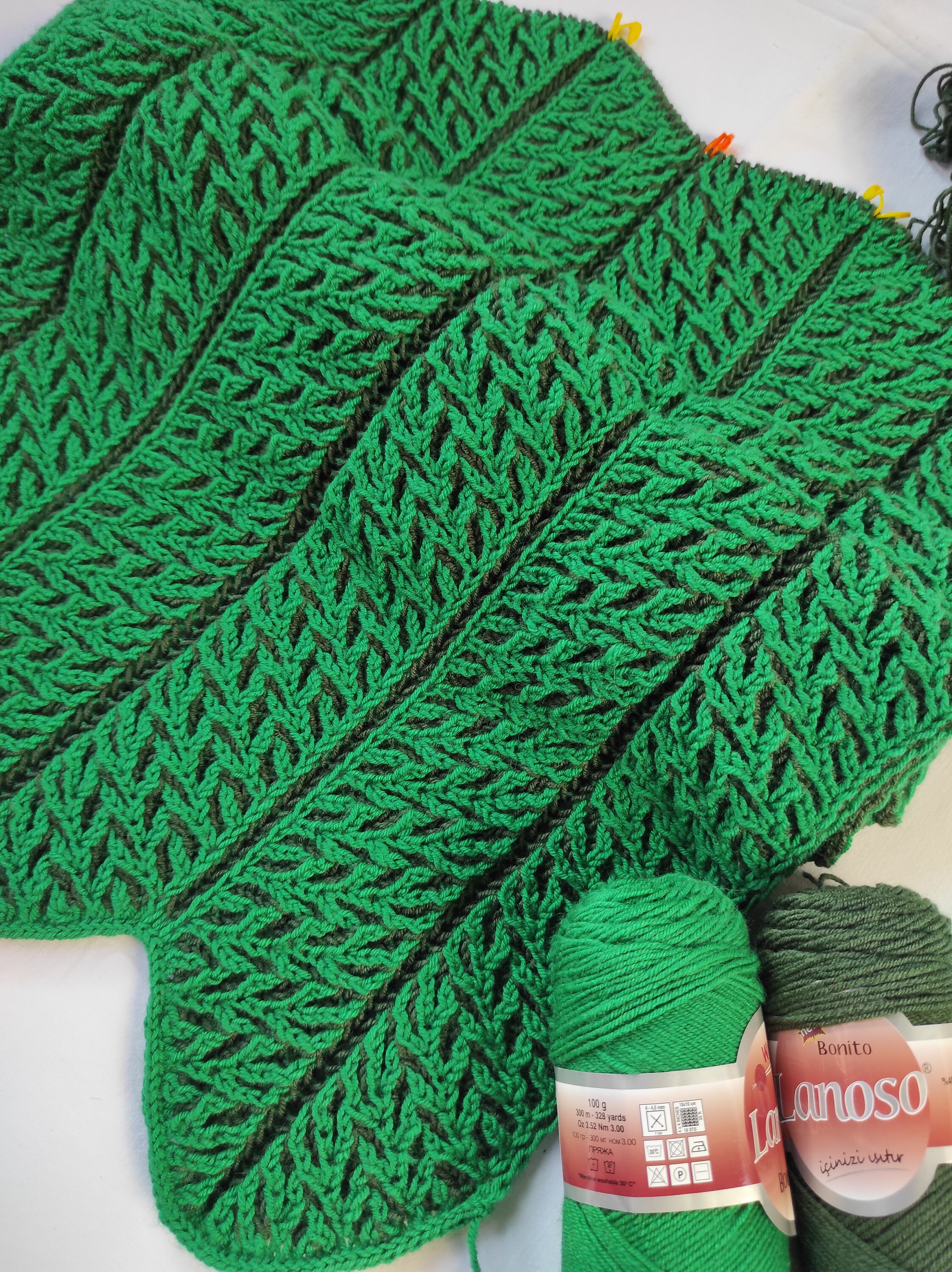 Knitting Pattern Brioche Shawl, Brioche 2 Color Shawl Pattern, Knit ...