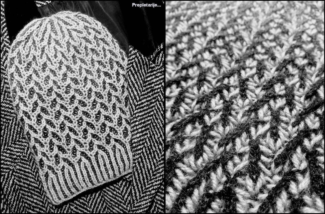 Brioche 2 Color Hat Knitting Pattern Women's Hand Knit Hat - Etsy