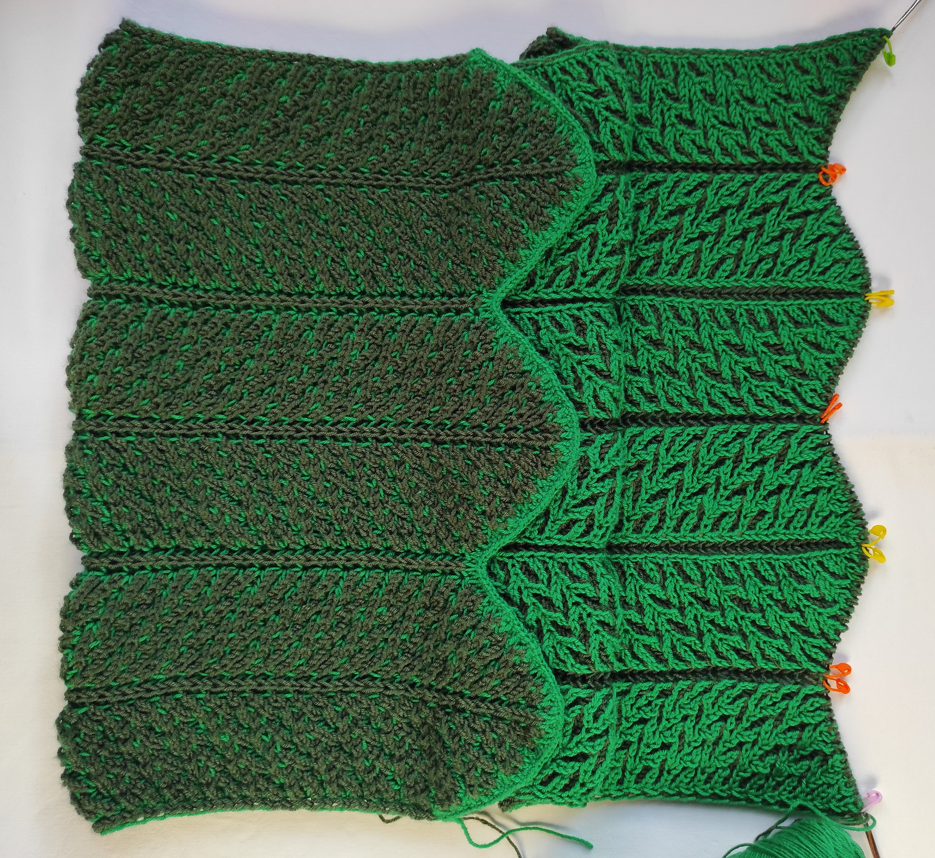 Knitting Pattern Brioche Shawl, Brioche 2 Color Shawl Pattern, Knit ...