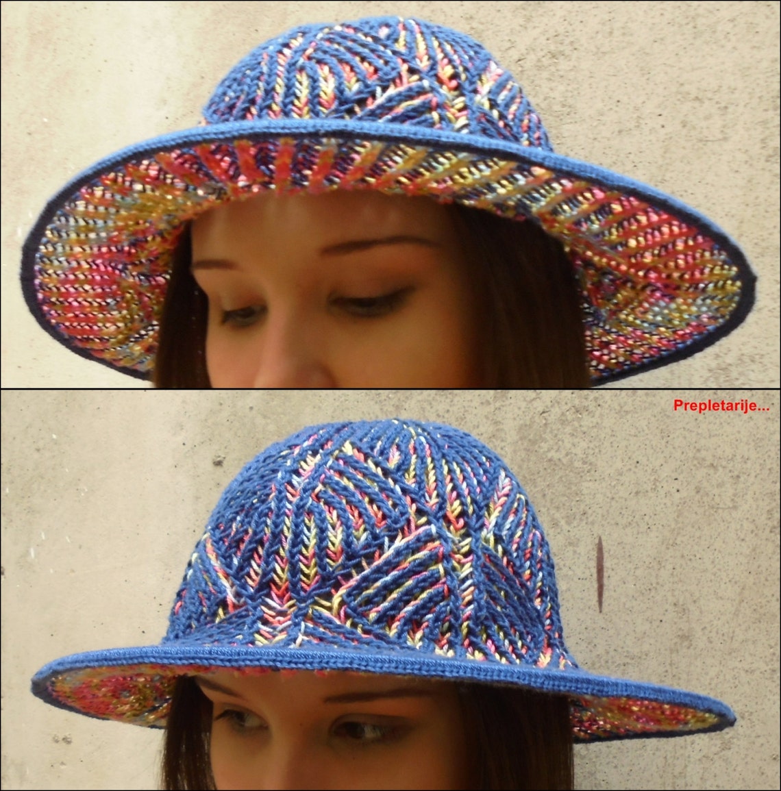 Women's Bucket Sun Hat Colorful Brimmed Hat Cotton Sun Hat Reversible ...