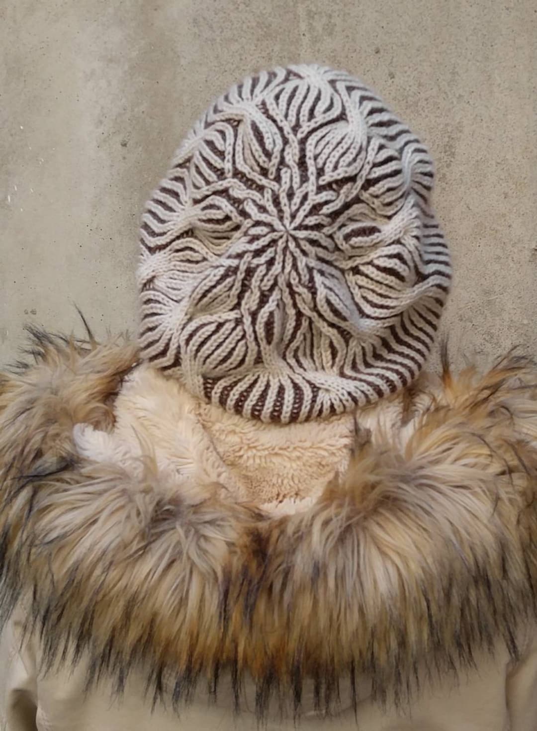 Brioche Knit Beret Pattern: Two-color Slouchy Hat (PDF) - Etsy