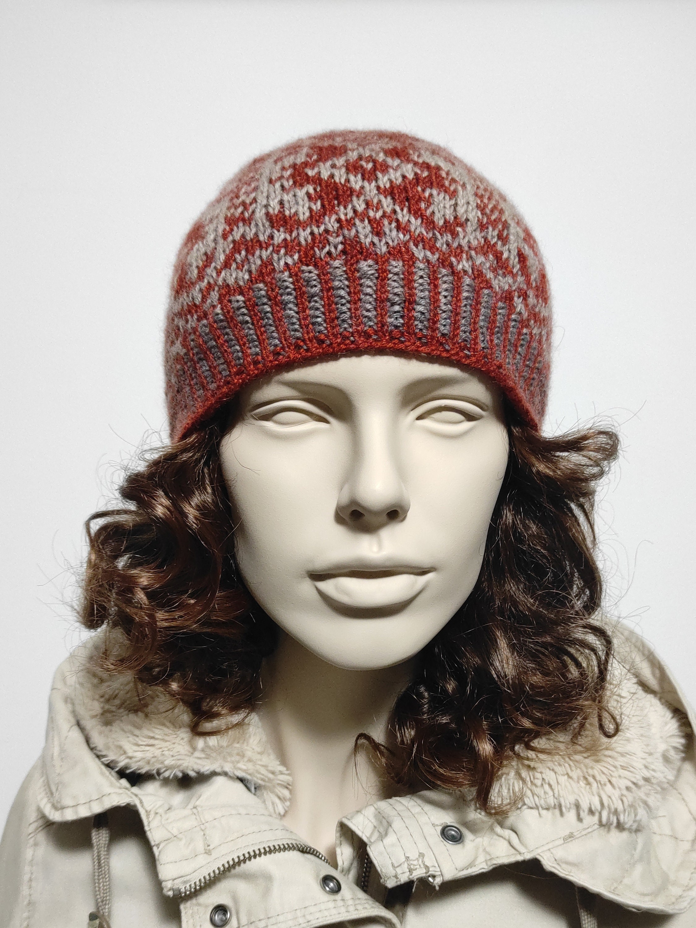 Women's Fair Isle Hat Knitting Pattern Ethnic Style Hat Stranded ...