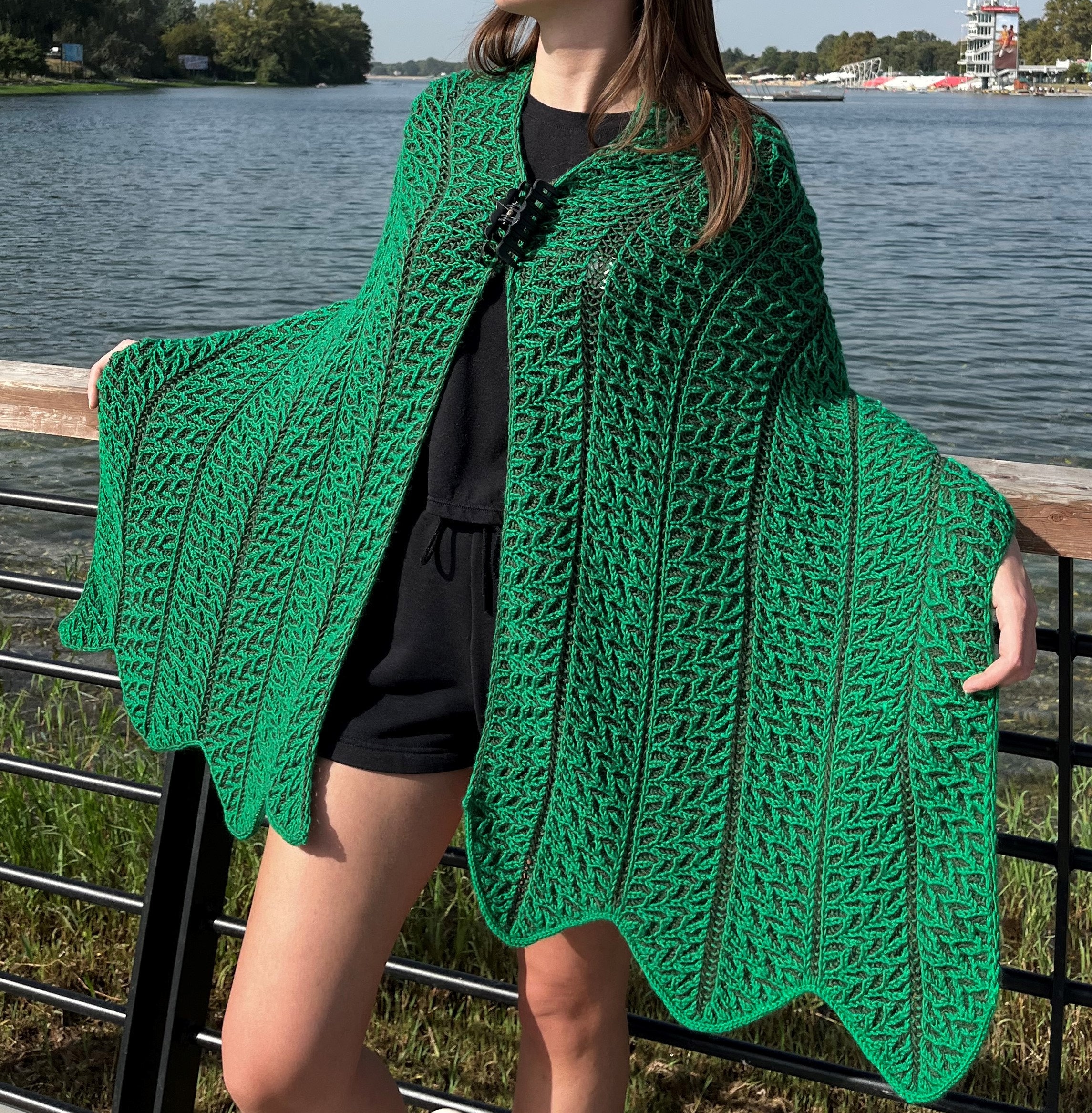Knitting Pattern Brioche Shawl, Brioche 2 Color Shawl Pattern, Knit ...
