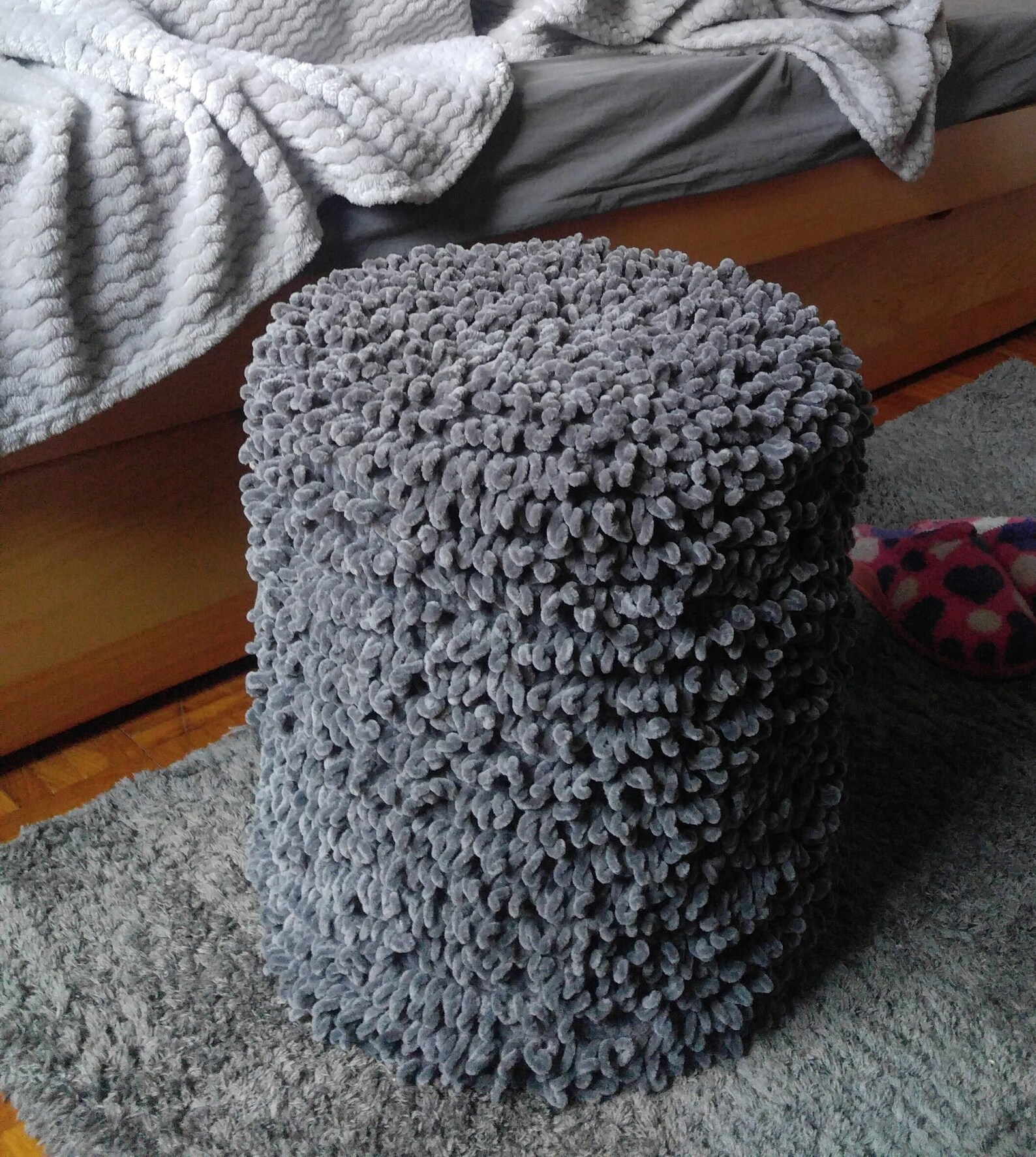 Stool Round Cover Dressing Table Stool Cover Fluffy Crochet Velvet ...